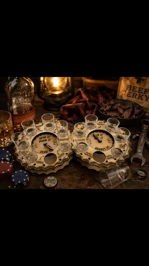 Mixology Wheel Drinking Game Fathers Day Gift Shot Glass Holder | Free ...