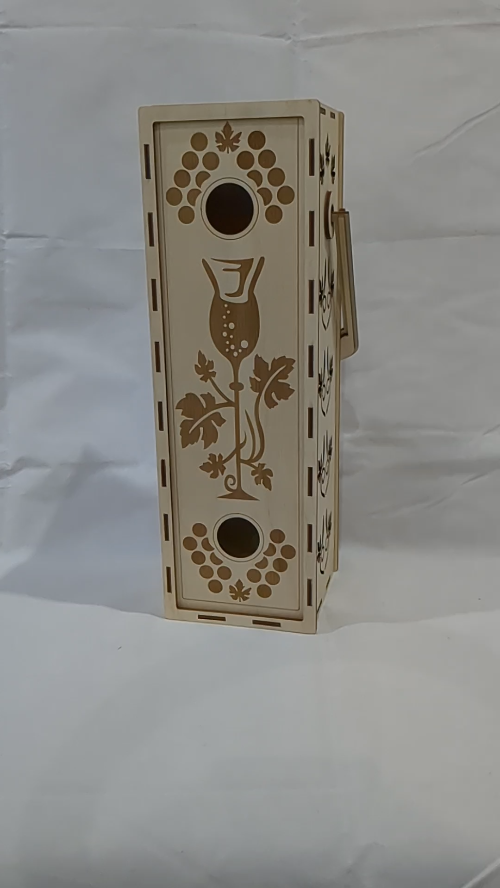 Gift Wine Box Laser Cut Template, Bottle Holder Model, Laser Cutting ...