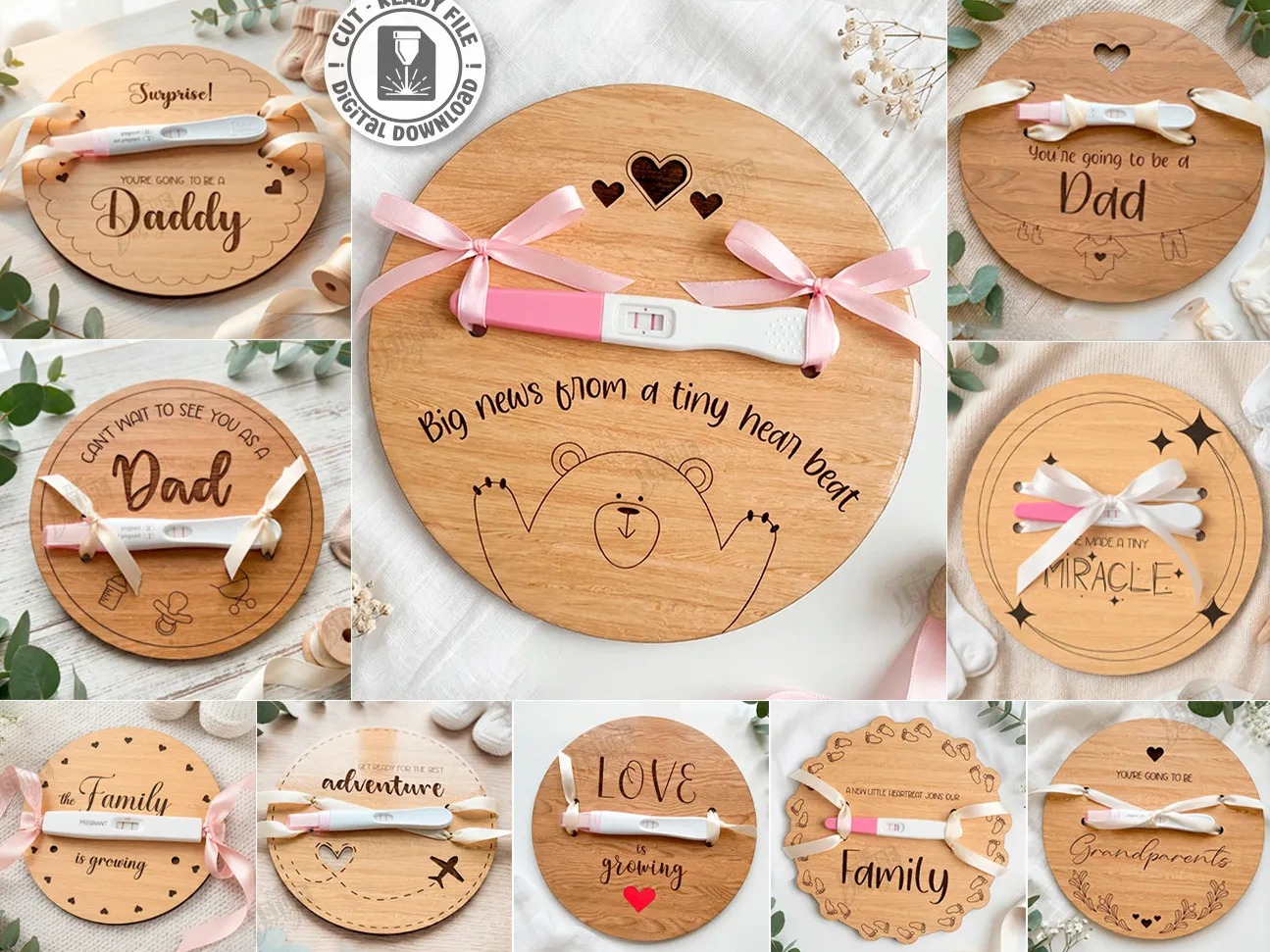 Laser Engraved Pregnancy Test Announcement Plaques. Pregnancy Test ...