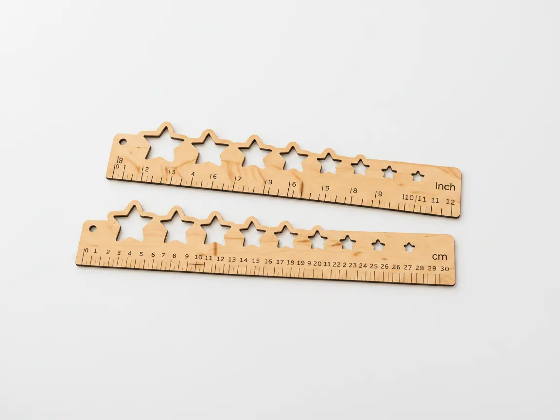 Star Ruler SVG | Laser Cut Ruler Template | Wooden Measuring Tool SVG ...