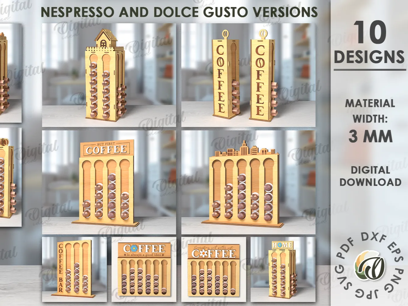 3D Coffee pod stands bundle. Dolce gusto and nespresso pod holder ...