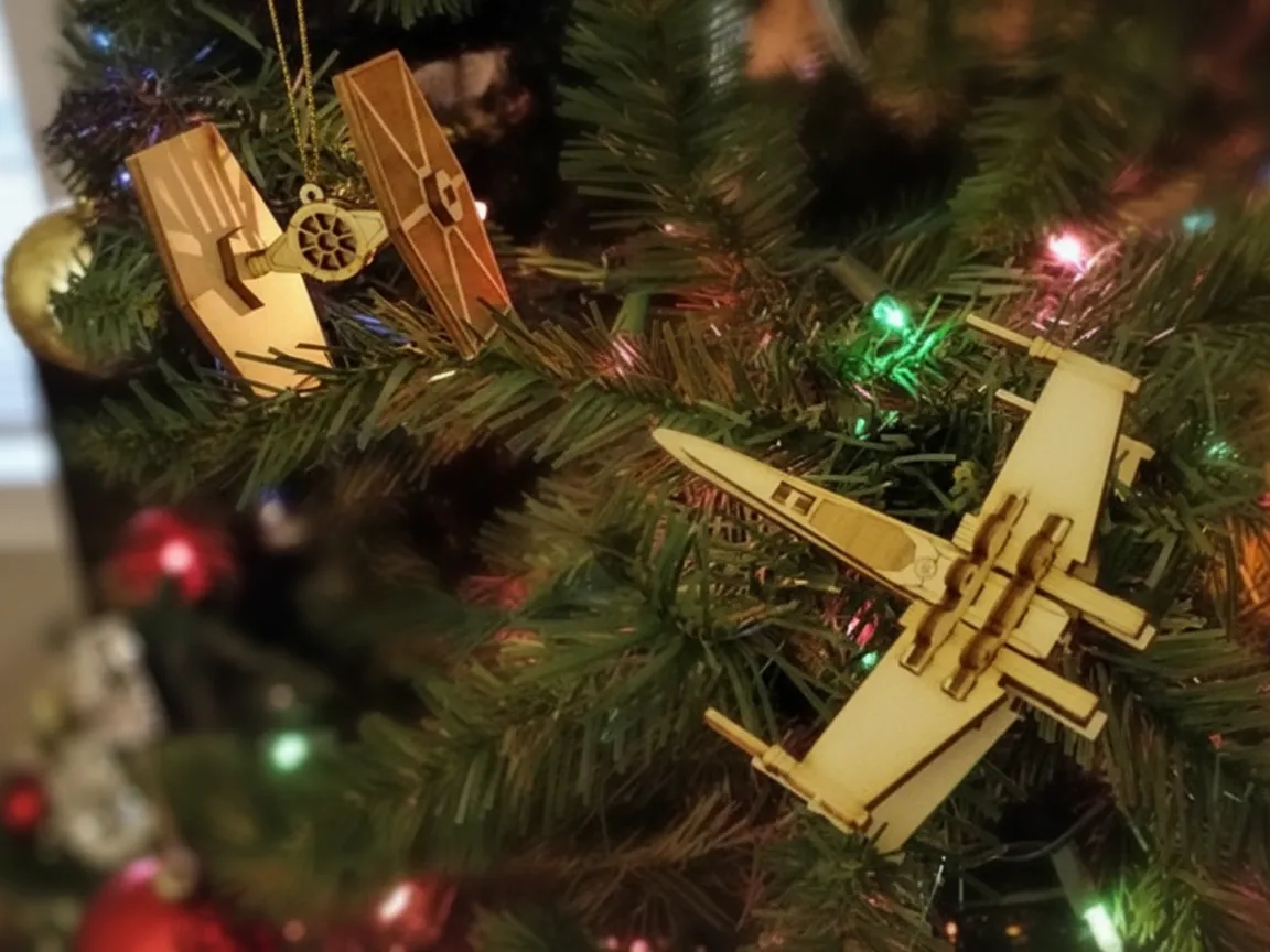 Laser Cut Star Wars X-Wing and Tie Fighter Christmas Tree Ornaments ...