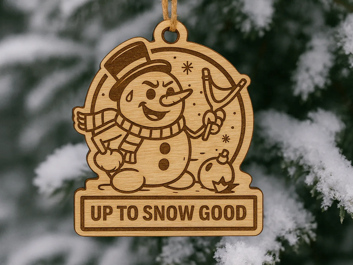 Laser Cut Wooden Snowman Ornament With Up To Snow Good | Free Files - Atomm