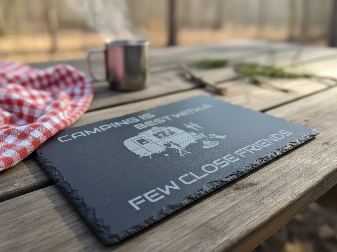 Camping Is Best With A Few Close Friends Slate Serving Board | Free ...