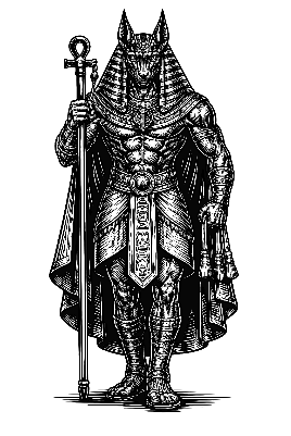 Anubis Egyptian God Rectangular Metal Pendant Necklace | Free Files - Atomm