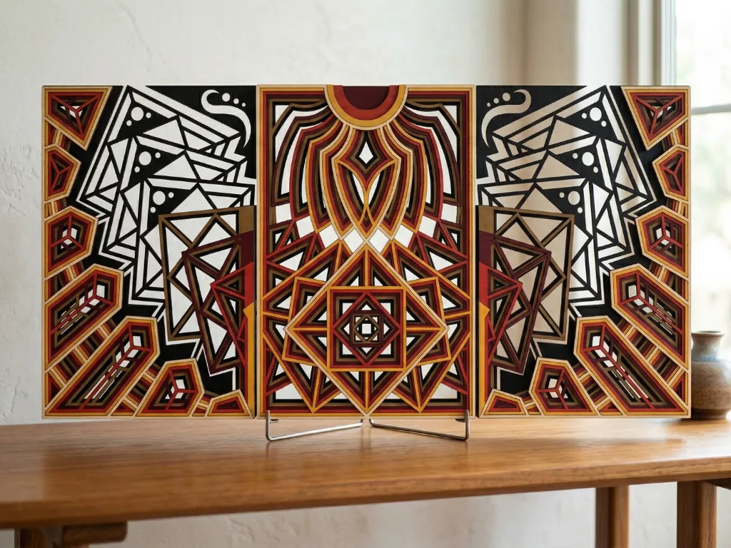 Laser Cut Multilayer Ornamental Abstract #13 – 6 Layered Triptych ...