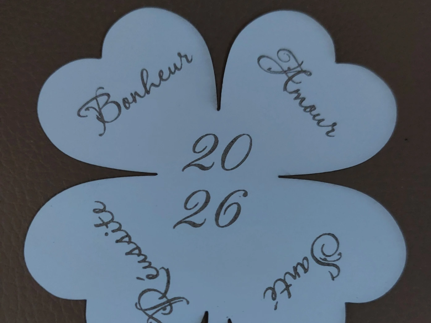 Laser Engraved Four Leaf Clover Wall Art with 2026 and French Words ...