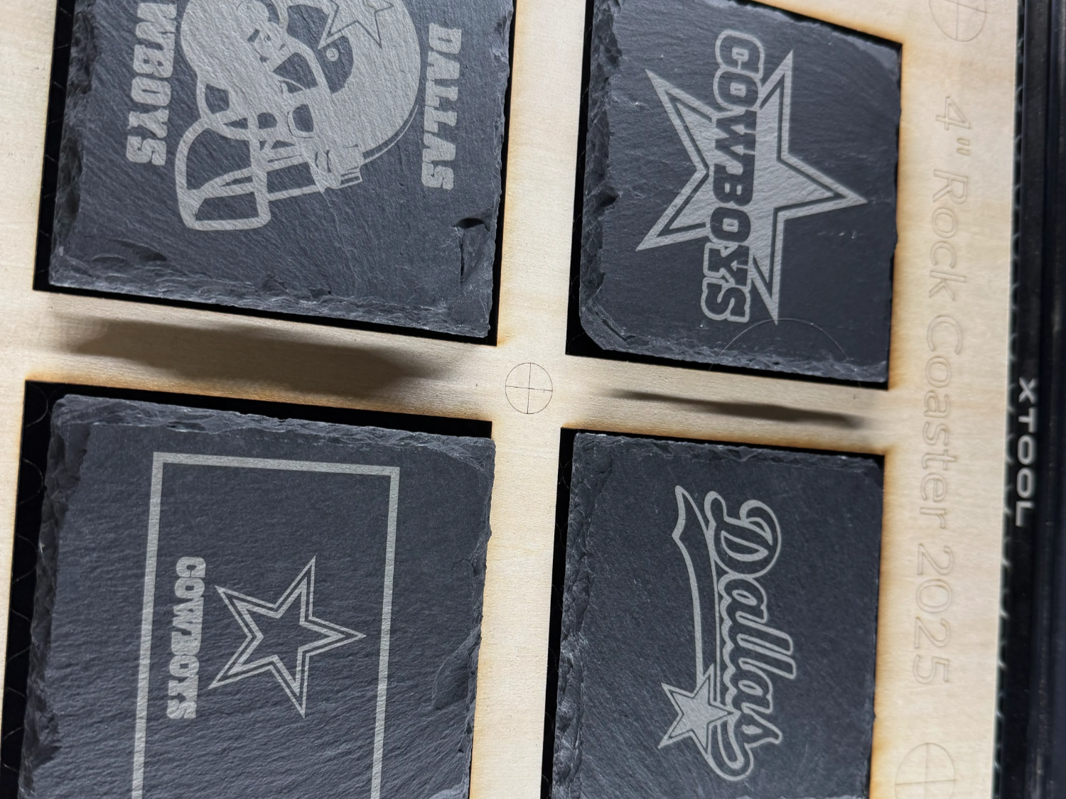 Laser Engraved Dallas Cowboys Slate Rock Coaster Set | Free Files - Atomm