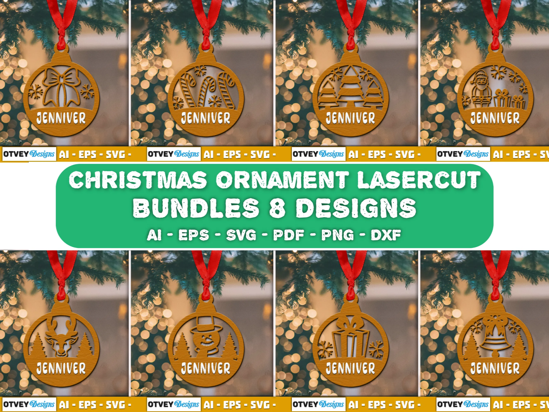 Laser cut and engrave | Christmas Ornaments SVG Layered Lasercut ...
