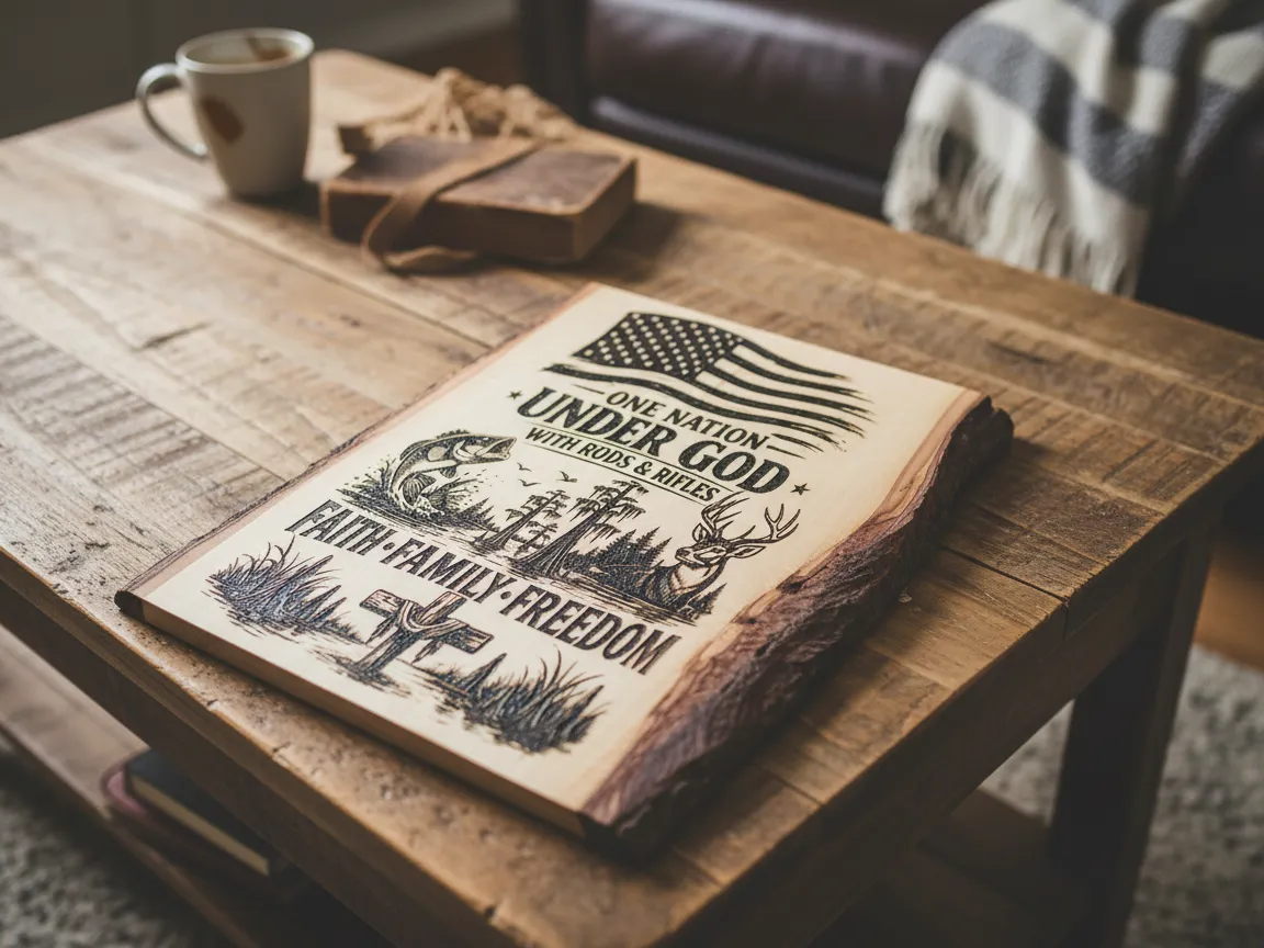 One Nation Under God Rods and Rifles Live Edge Wood Sign | Free Files ...