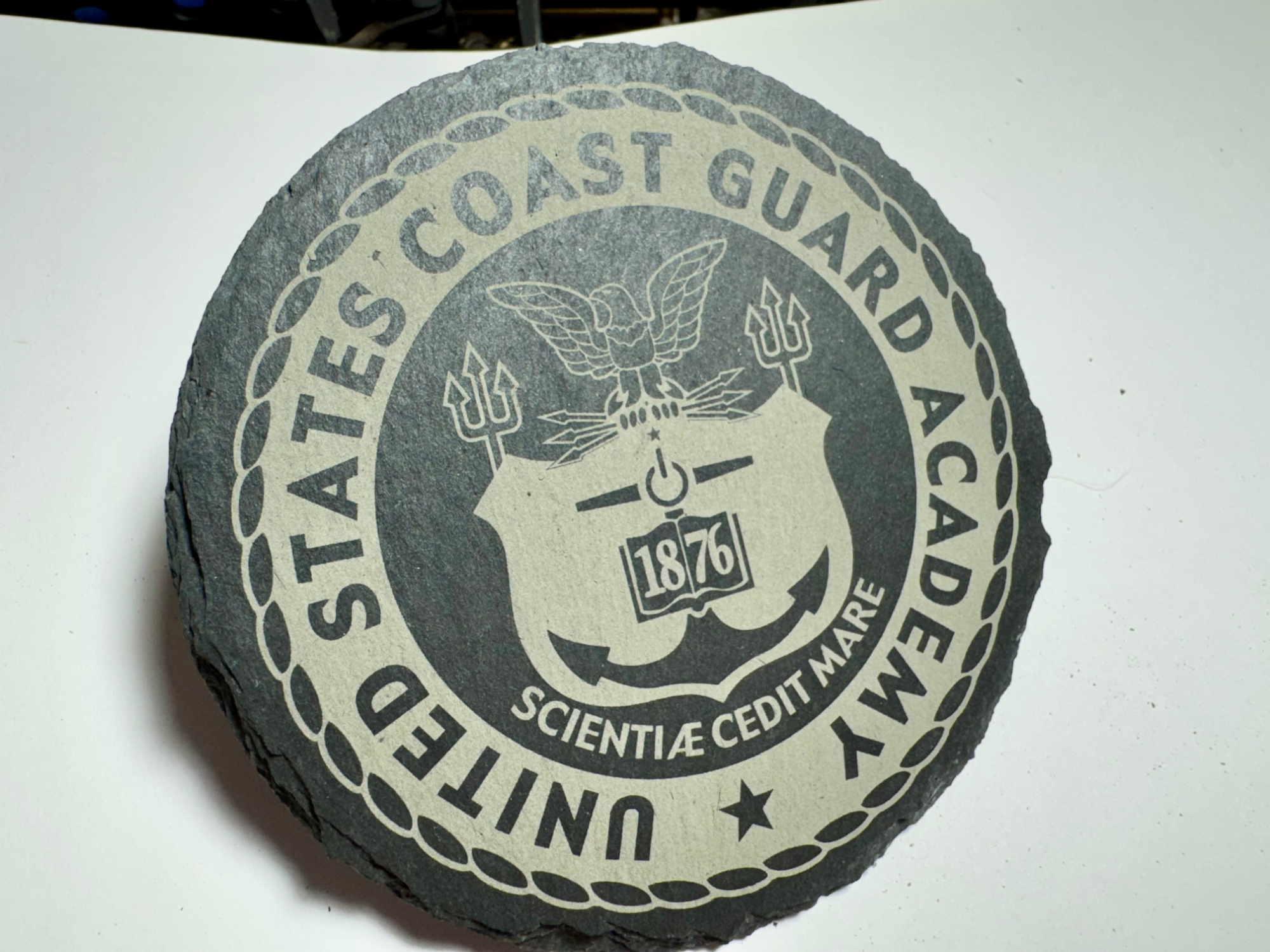 Laser Engraved United States Coast Guard Academy Stone Plaque | Free ...