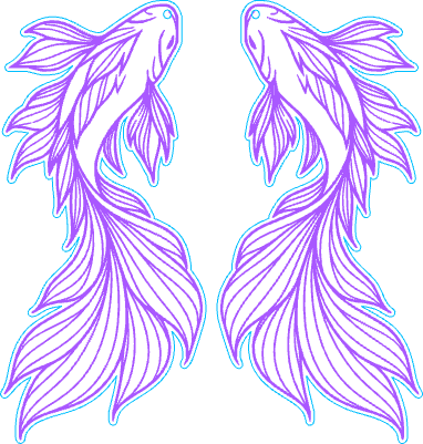 Koi fish dangle earrings with detailed fin design | Free Files - Atomm