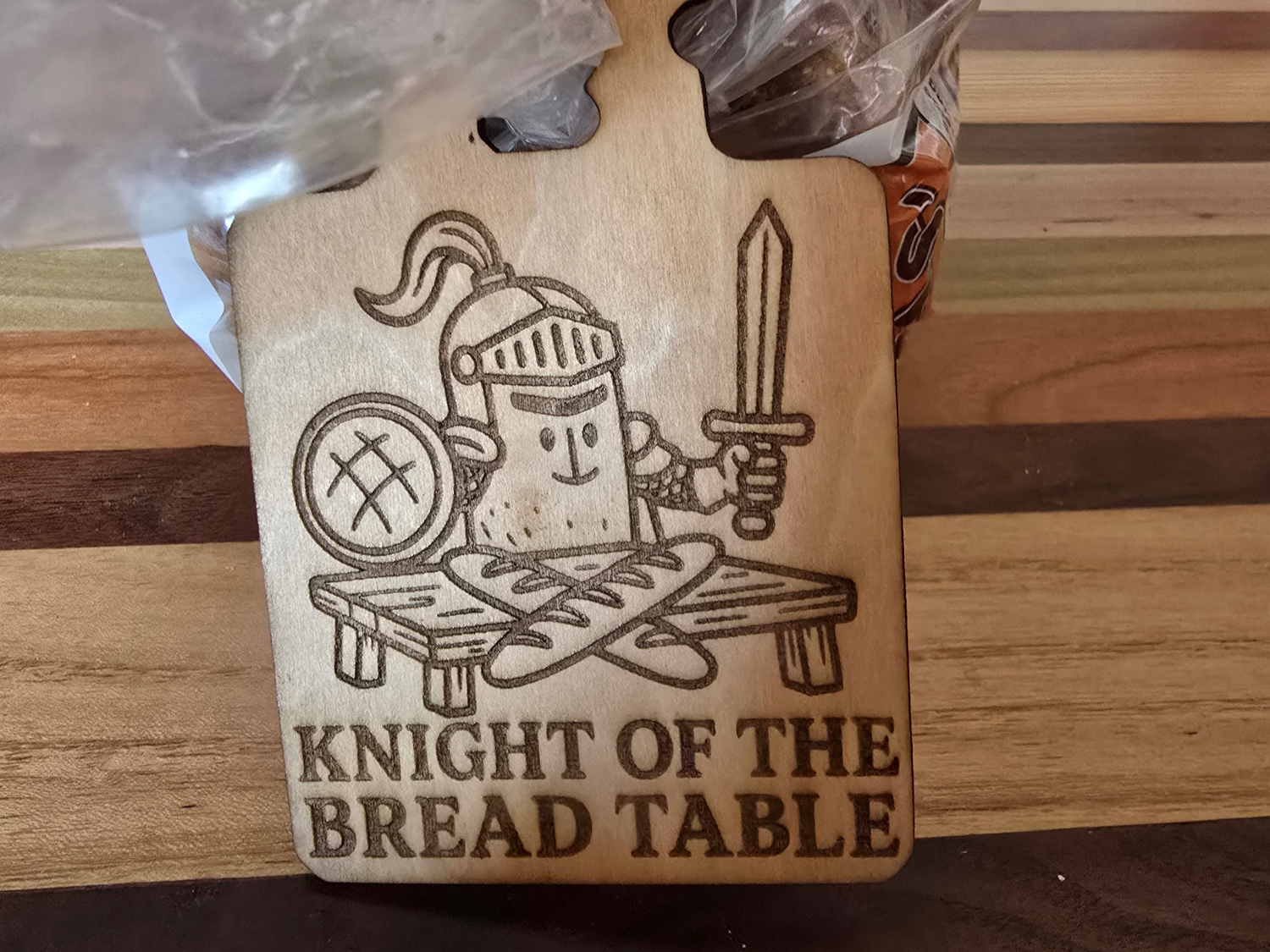 Laser Engraved Wooden Bread Bag Clip Knight of the Bread Table | Free ...