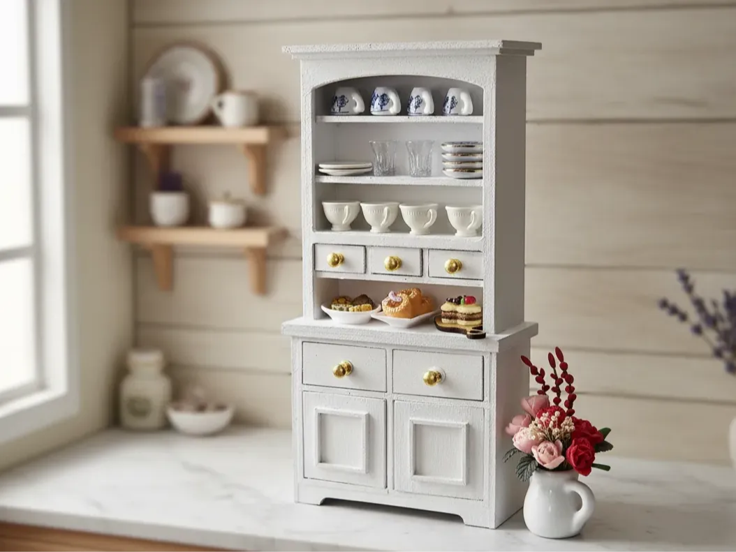 Miniatur-Küchenschrank 1:12 /Miniature White Kitchen Furniture 1:12