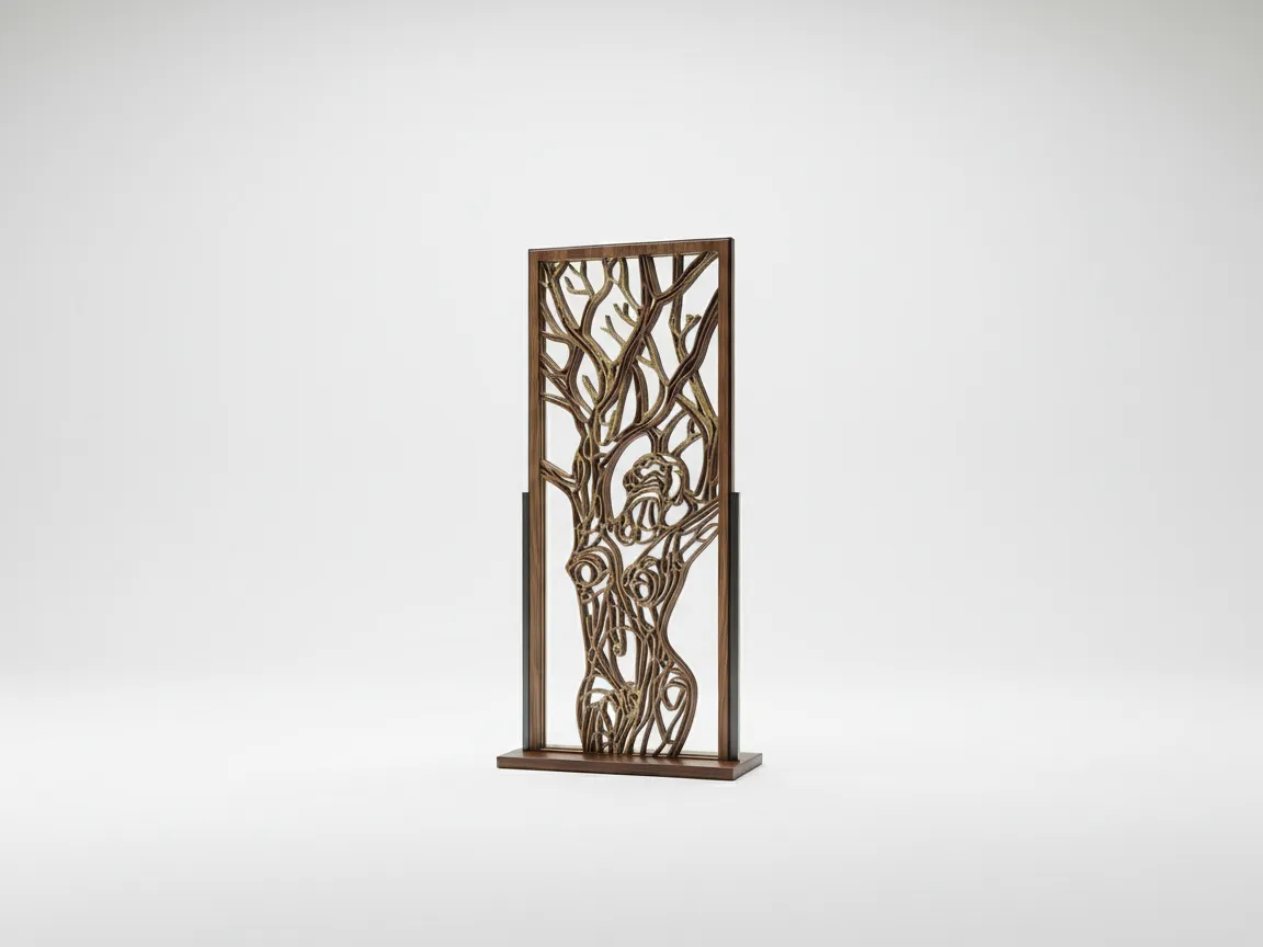 Sculpture décorative en bois représentant une silhouette humaine dans ...