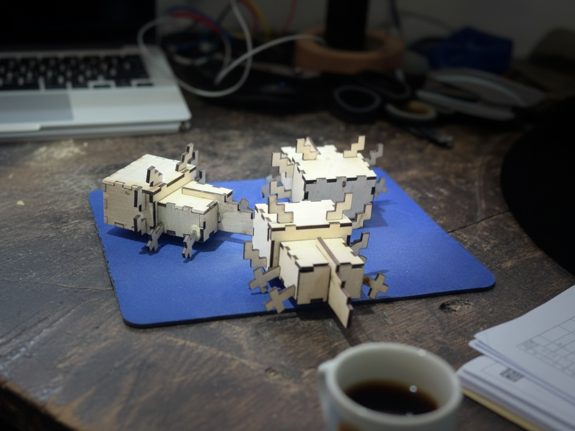 Modèle de puzzle d'oxolot en bois découpé au laser sur le bureau | Free ...