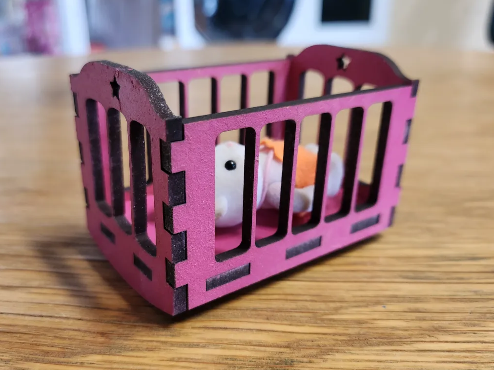 Tiny Cradle/Cot for Dollhouse approx. 1:16 Scale - Suitable for ...