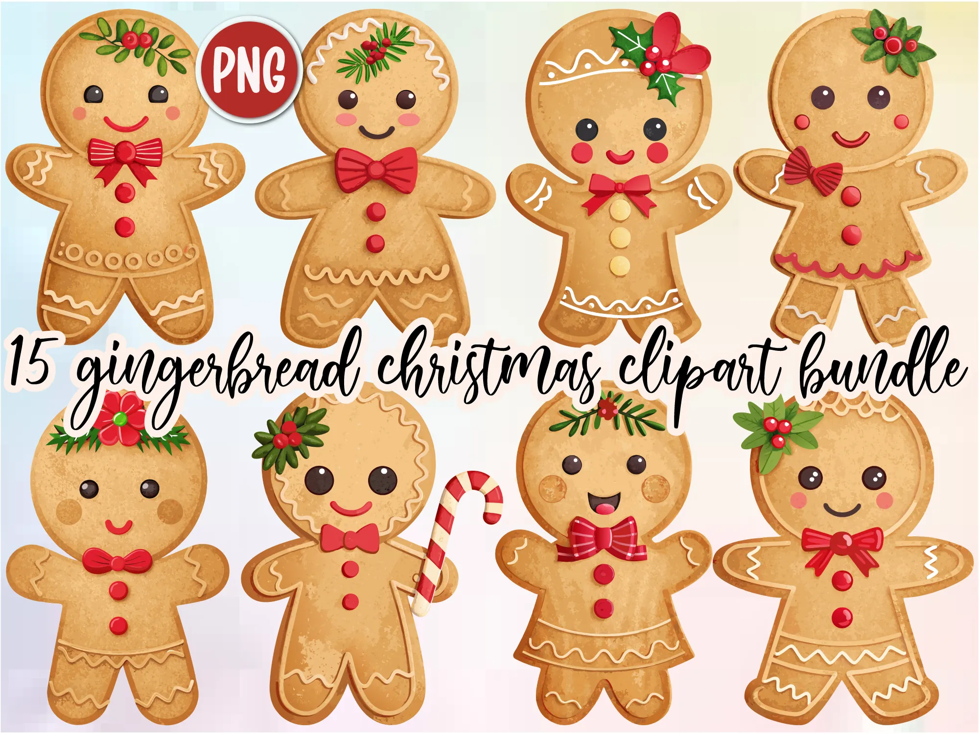 Laser cut and engrave | 15 Gingerbread Christmas Clipart Bundle Festive ...