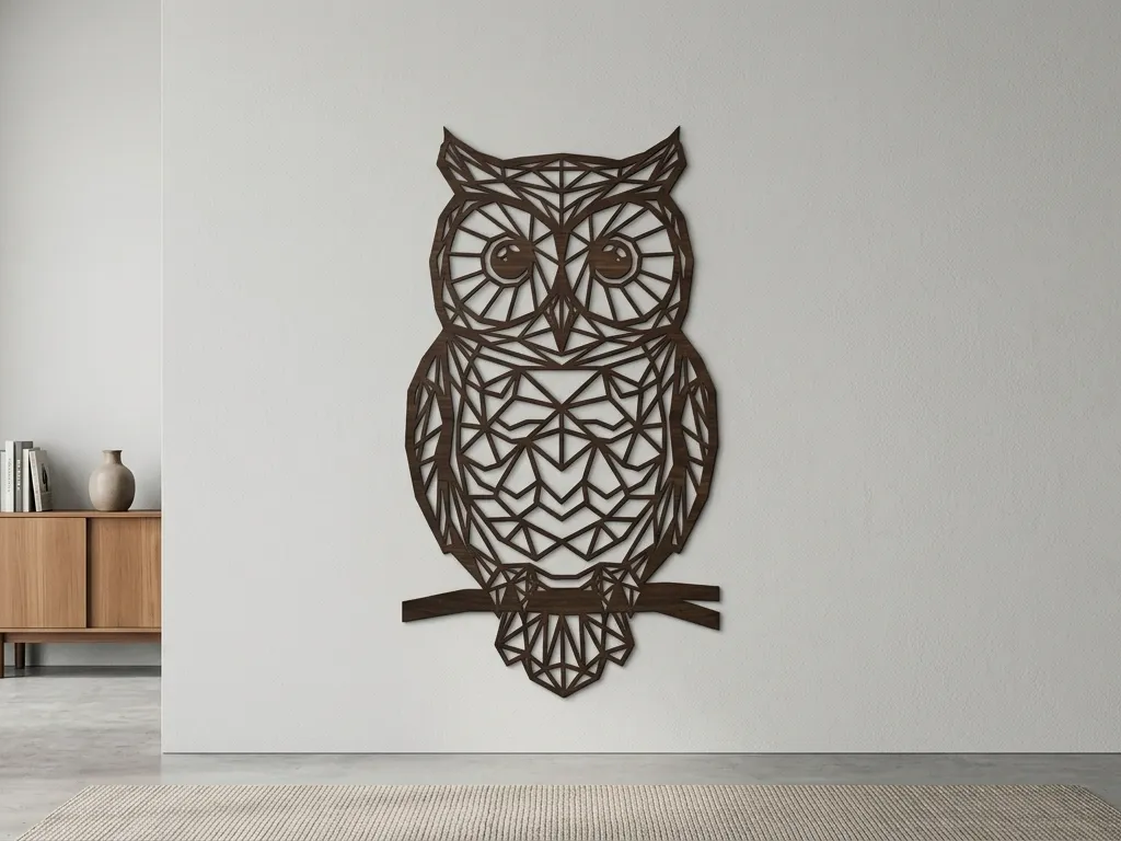 Owl Wall Art SVG | Laser Cut File | Geometric Low-Poly Wildlife | Wood ...