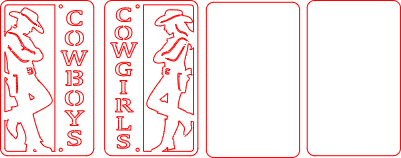 Cowboys and Cowgirls Western Themed Hanging Toilet Door Sign | Free ...