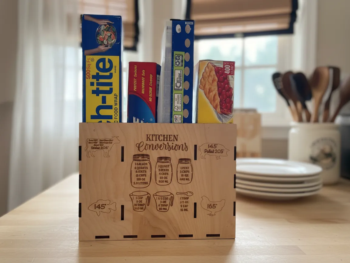 Laser Cut Wooden Kitchen Cabinet Conversions Organizer Box for Food ...