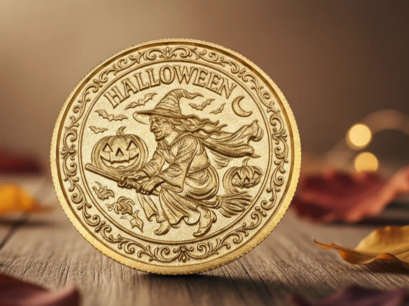 Halloween Emboss Brass Coin with Witch | Free Files - Atomm