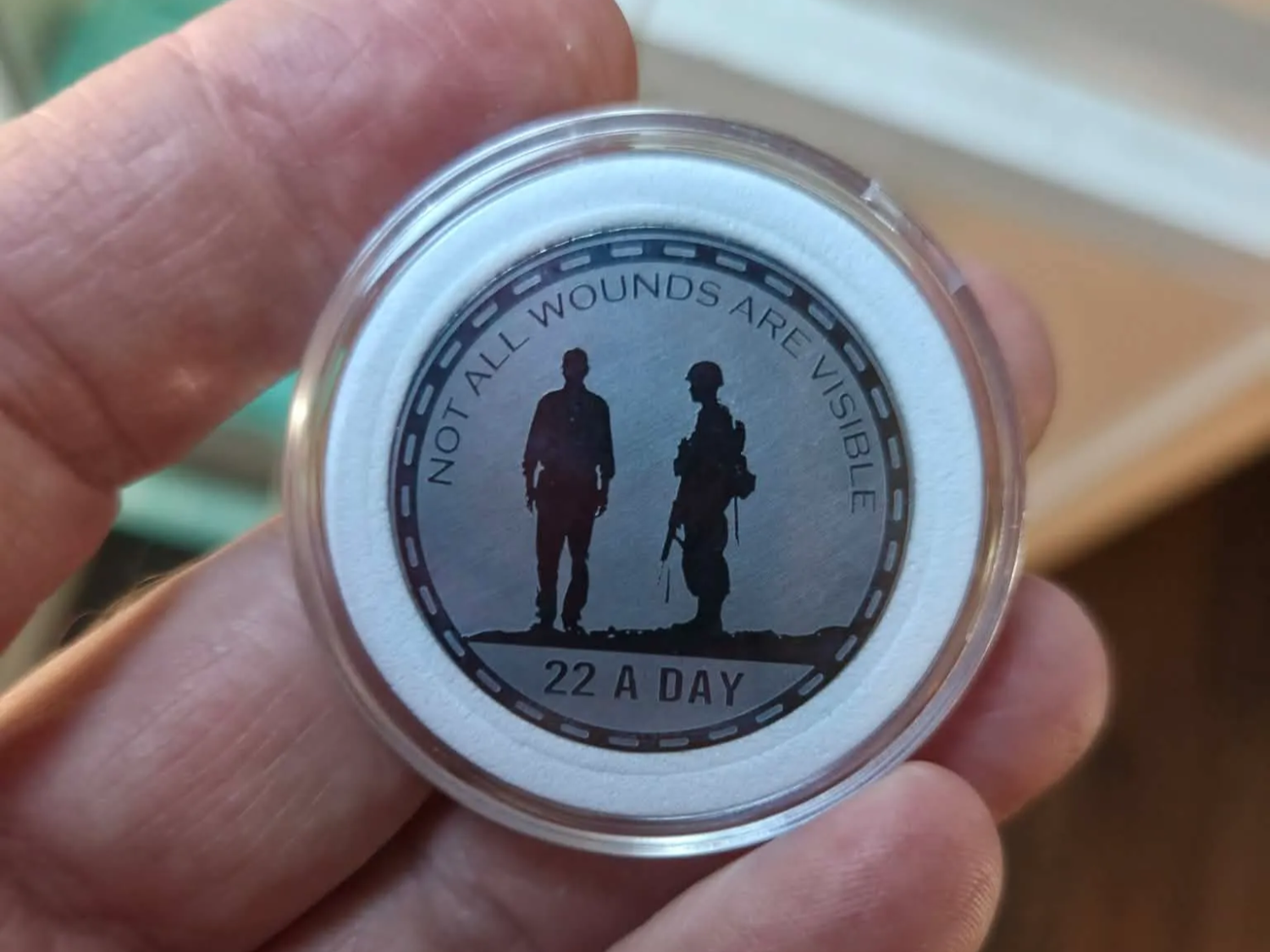 Engraved Military Awareness Coin with 'Not All Wounds Are Visible' Text ...