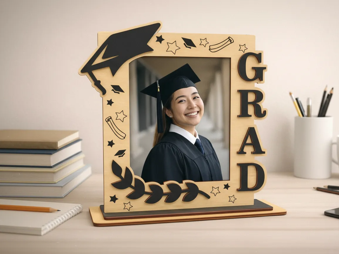 Graduation Photo Frame Laser Cut. Grad 2026. High School Graduation ...