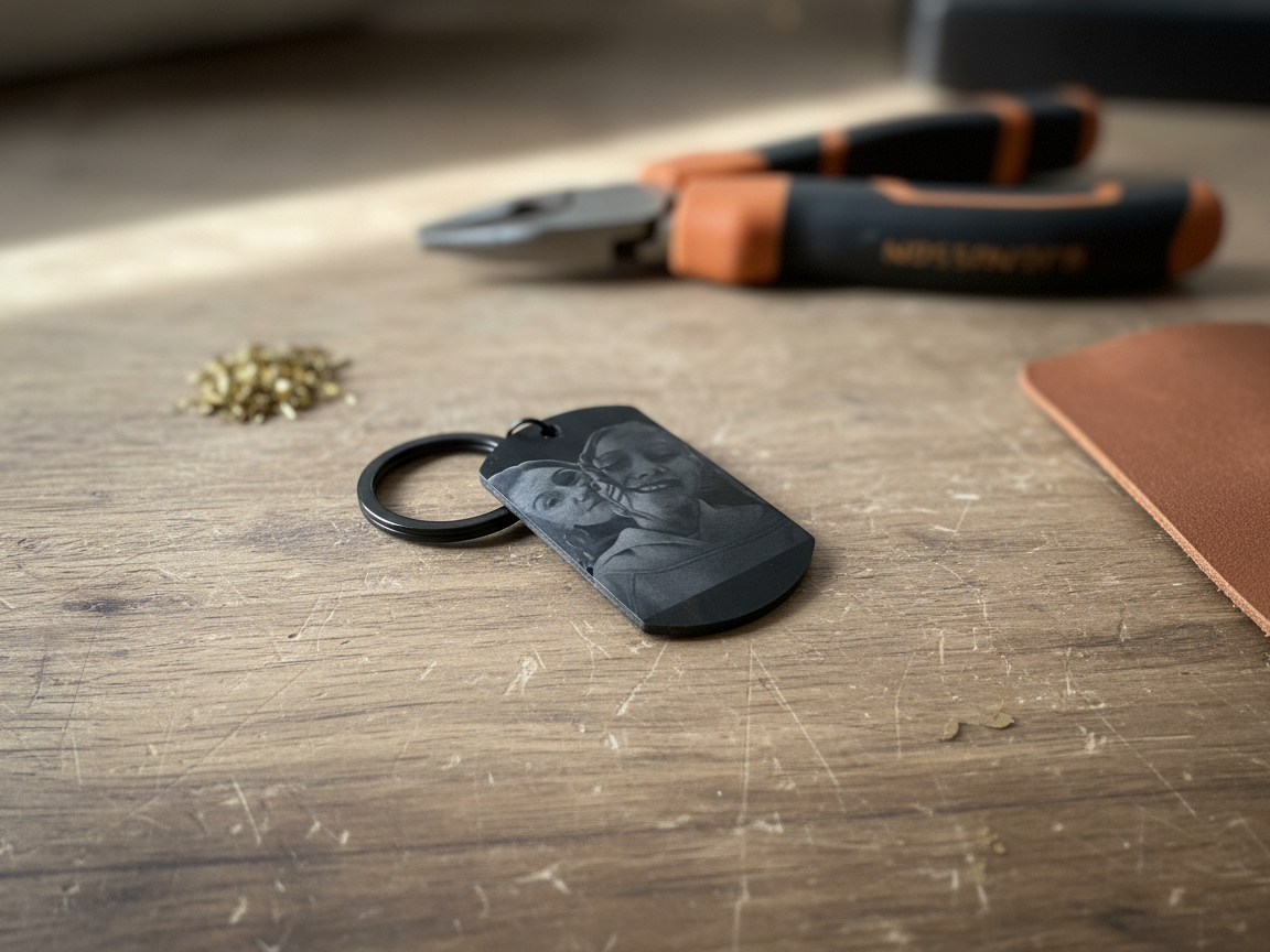 Laser Engraved Personalized Photo Keychain with Metal Ring | Free Files ...