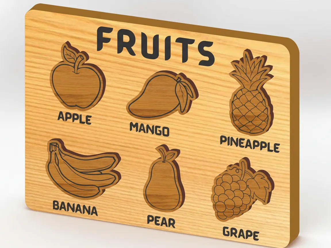 Wooden Puzzle Fruits |Toys for Kids | Educational Toys | Laser Cut ...