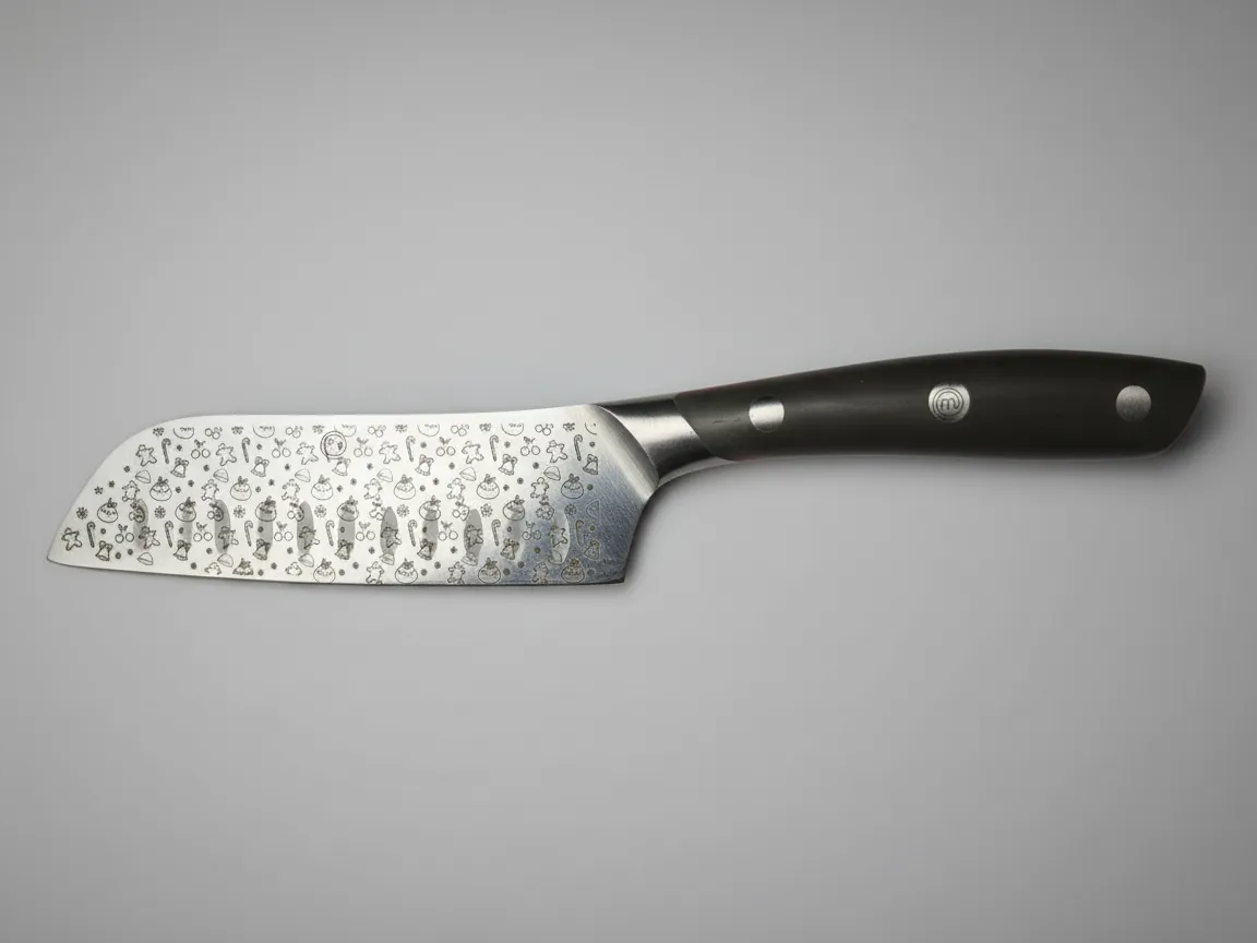 Xmas themed pattern Laser Engraved Kitchen Knife | Free Files - Atomm