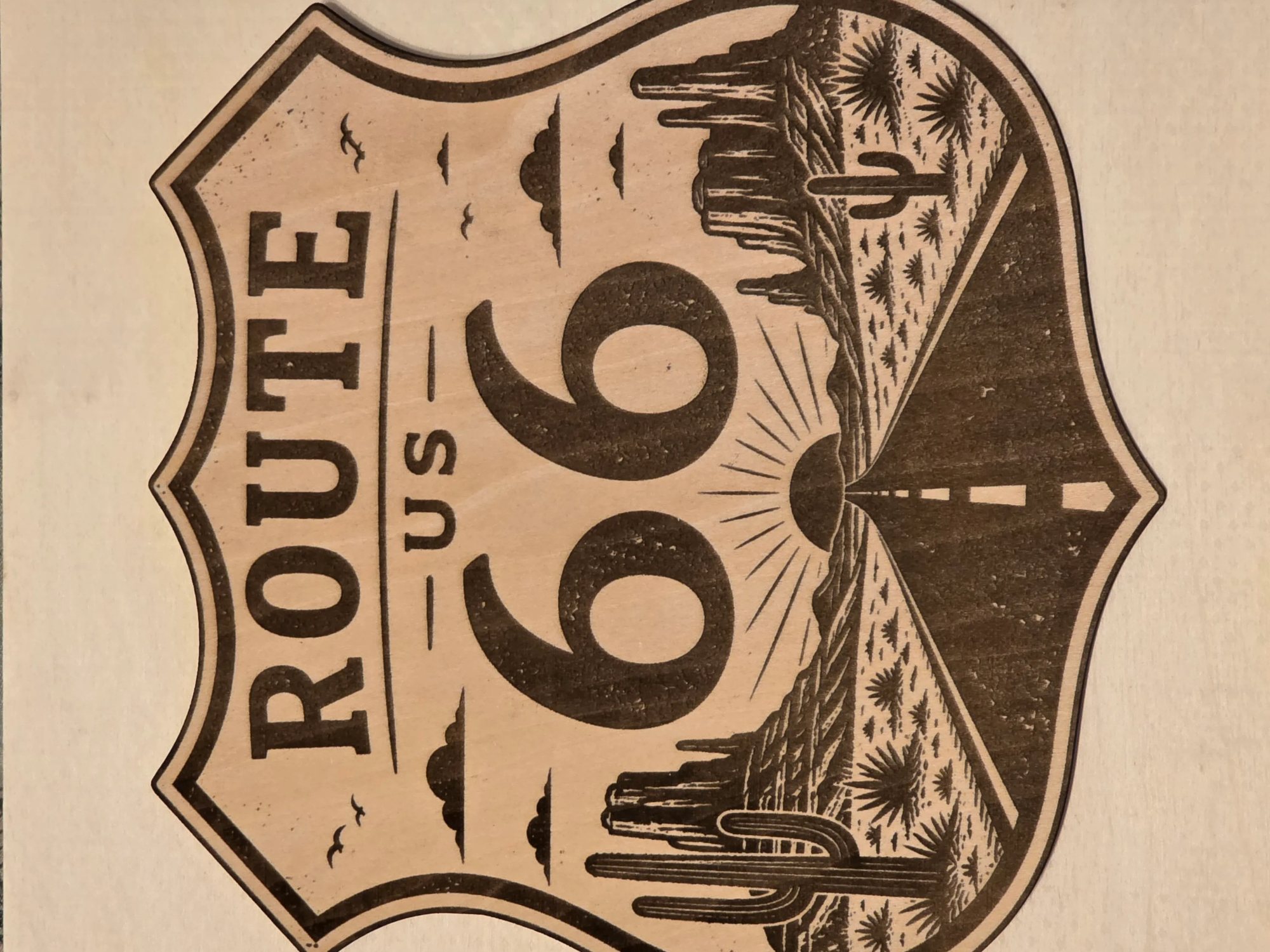 Route 66 Desert Highway Shield Wall Sign