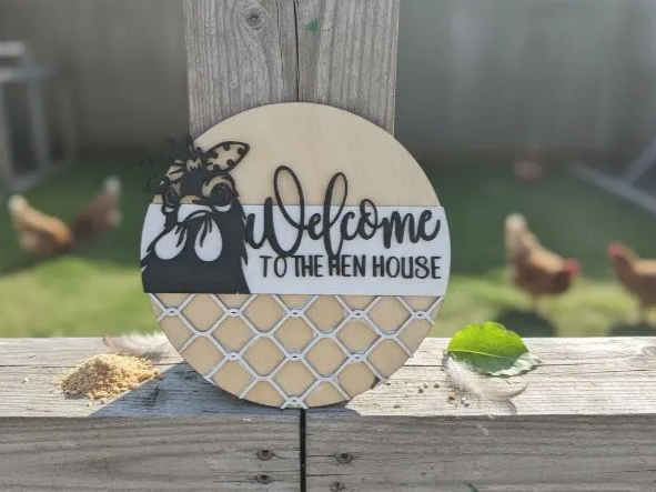 Laser Engraved Bass Wood "Welcome to the Hen House" Cutting Board ...