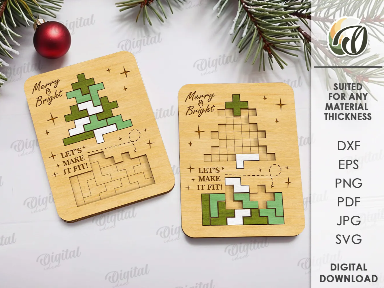 3D Wooden puzzle game. Puzzle game laser cut. Christmas puzzle svg ...