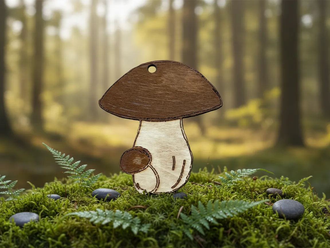 Laser Cut Wooden Mushroom Ornament with Hanging Hole | Free Files - Atomm