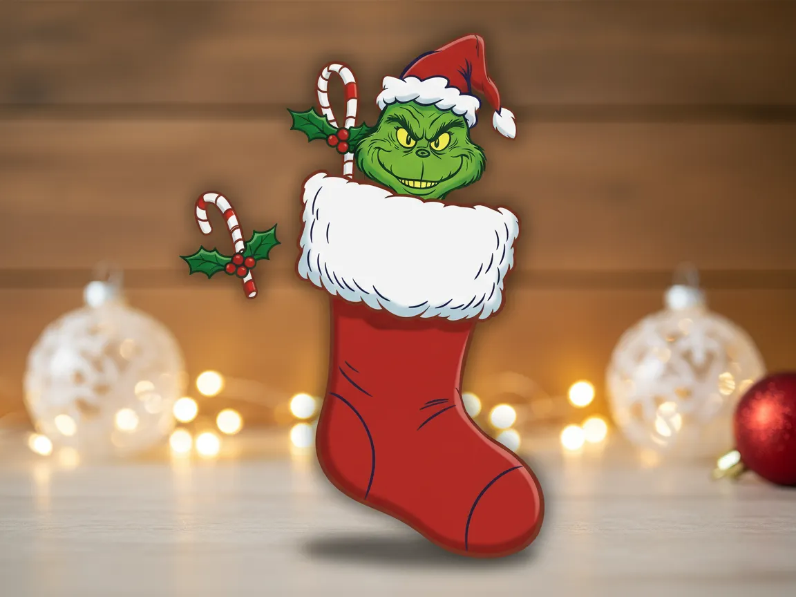 The Grinch Christmas stocking to hang on tree | Free Files - Atomm