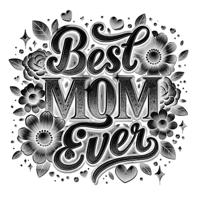 Runder Acryl Anhänger mit Blumenmotiv und Best Mom Ever Schriftzug ...