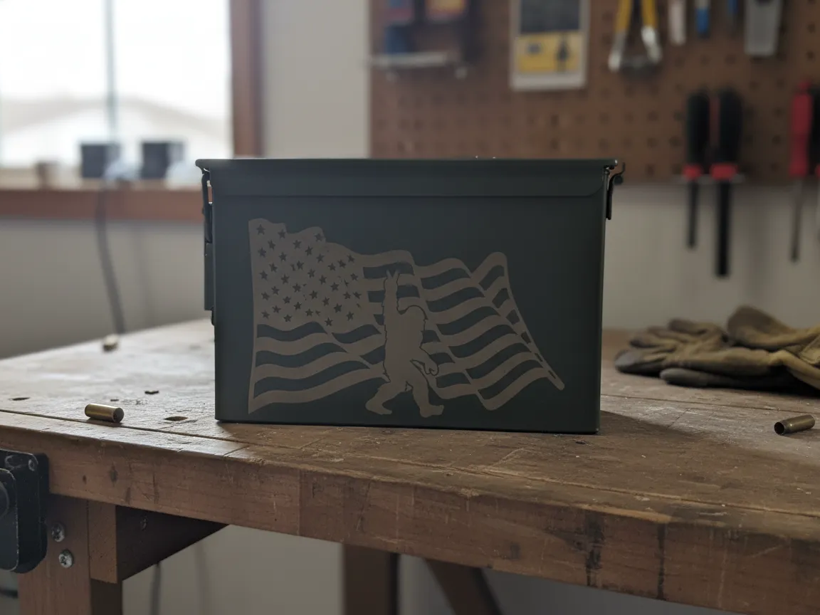 Ammo Can engraved with Bigfoot and US Flag | Free Files - Atomm