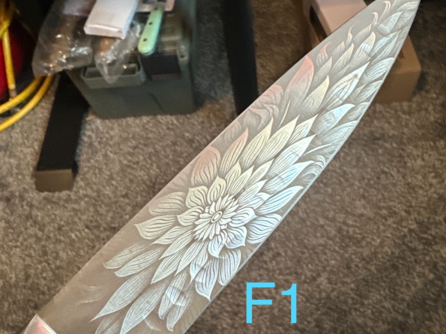 Laser Engraved Floral Pattern Knife Blade F1 | Free Files - Atomm