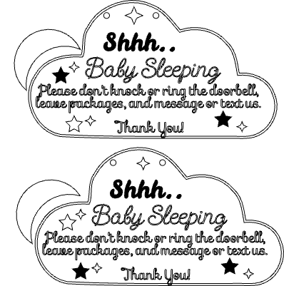 Shhh Baby Sleeping Cloud Door Sign | Free Files - Atomm