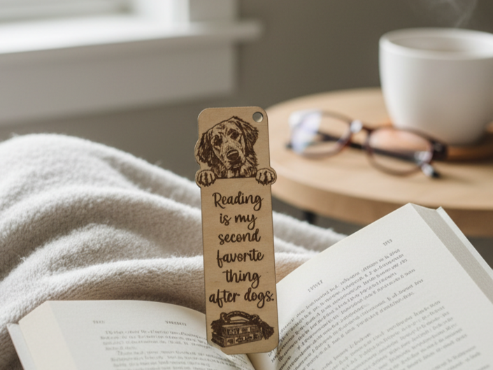 Golden Retriever Wooden Bookmark with Reading Quote | Free Files - Atomm