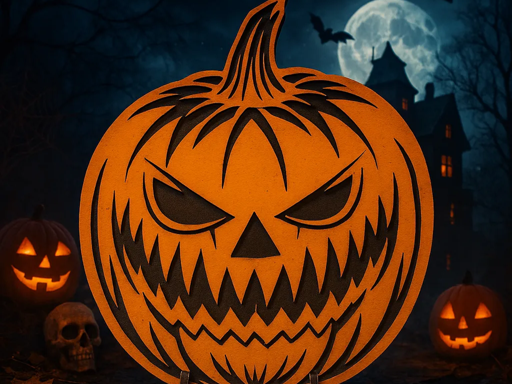 Laser Cut Spooky Halloween Pumpkin Decoration | Free Files - Atomm