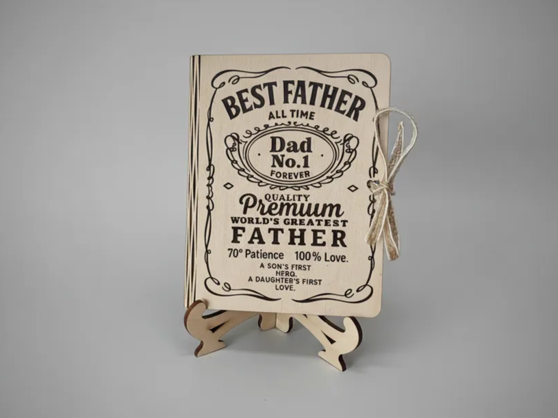Fathers Day Card for Gift. Laser cut Plaque. Best Father No. 1 | Ready ...