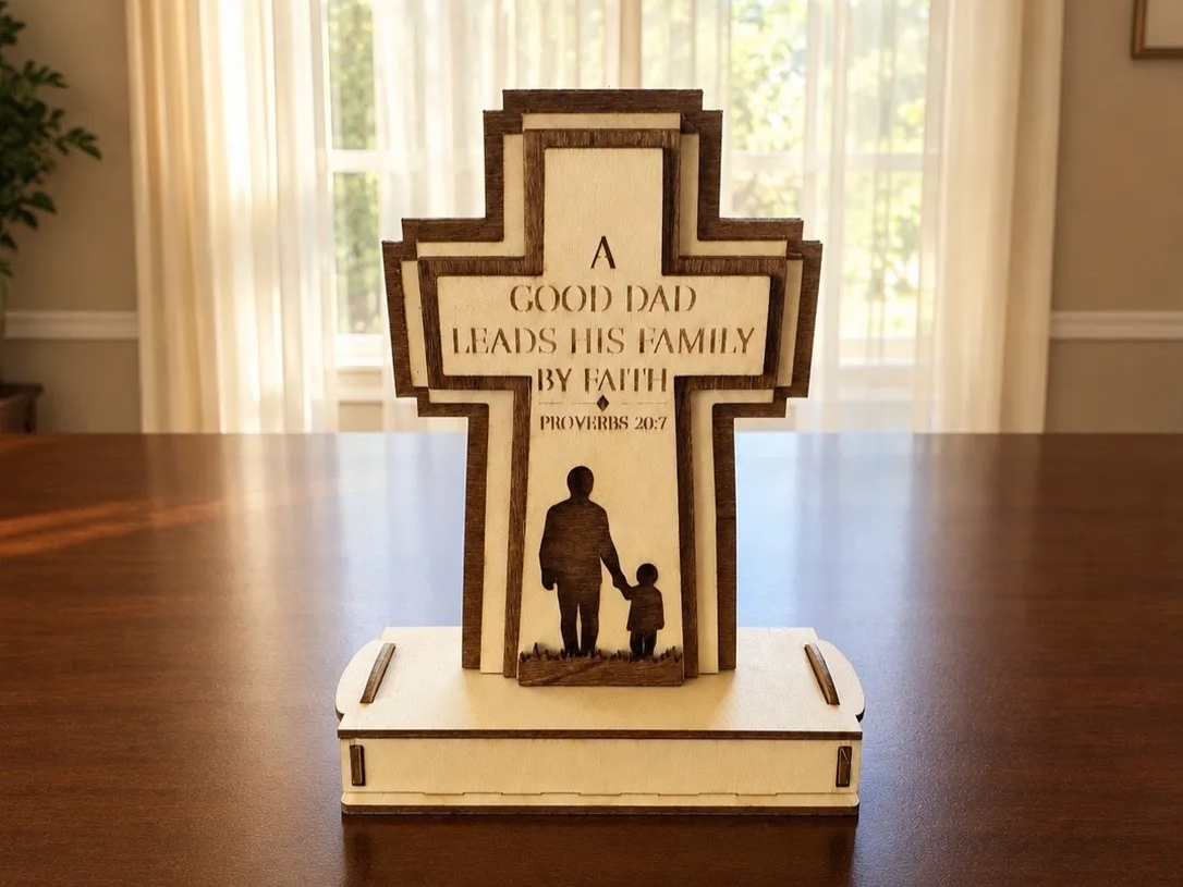 Father's Day Cross - A Good Dad Leads His Family By Faith | Free Files ...