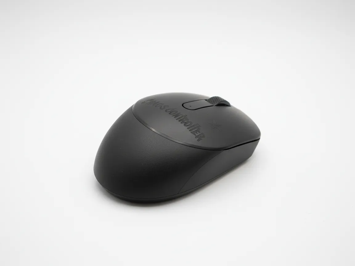 Black wireless computer mouse (dell) with Chaos Controller text | Free ...