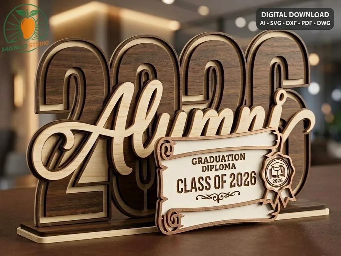 2026 Alumni Graduation Table Sign - Laser Cut File | Ready to Use Files ...