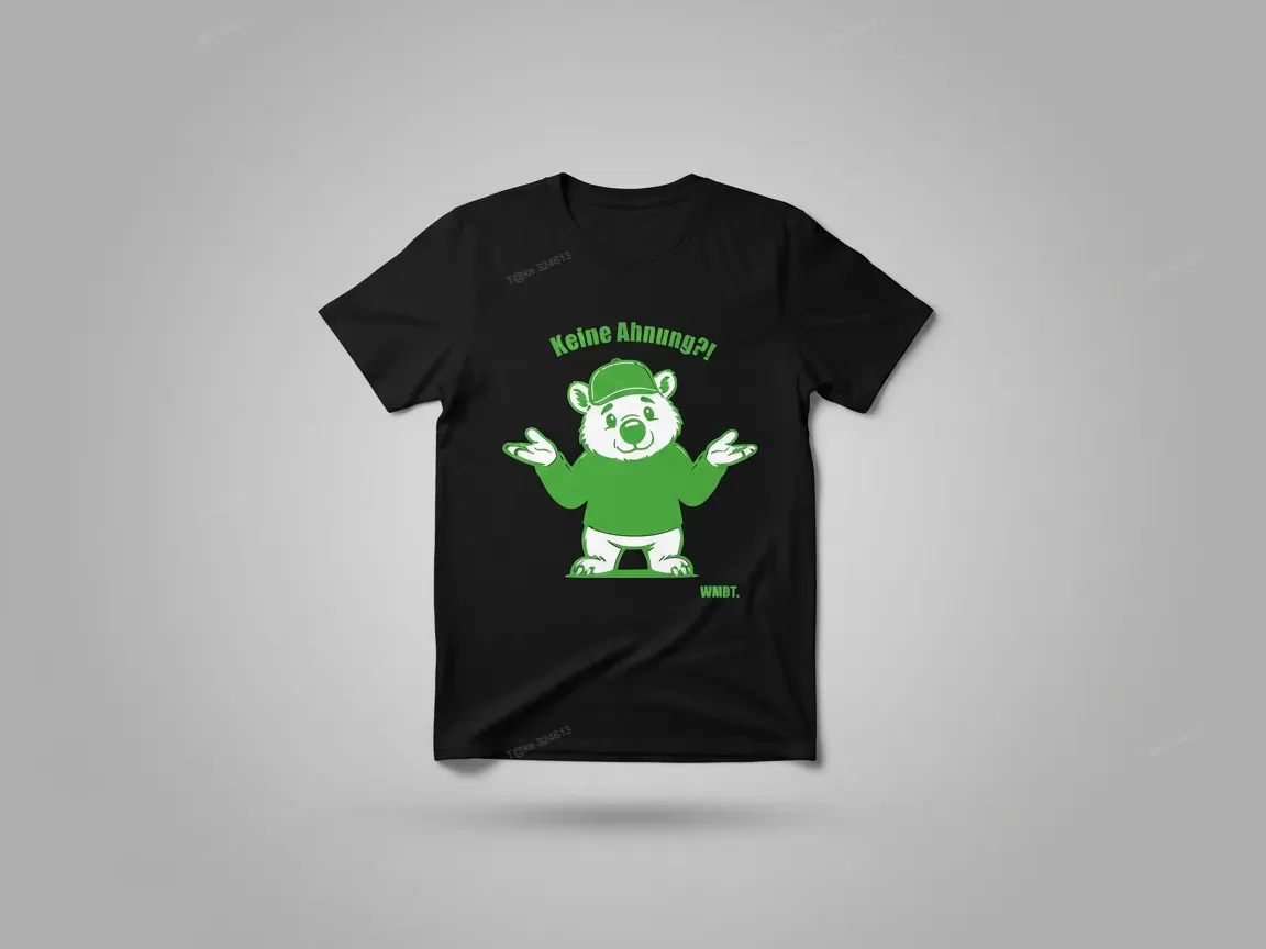 Cartoon Wombat „Keine Ahnung?!“ Fun Shirt | Free Files - Atomm