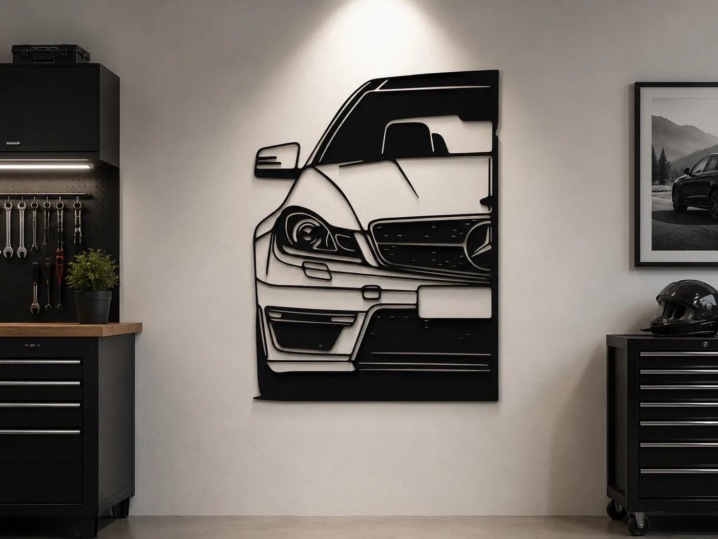Mercedes Wall Art SVG | Car Silhouette Laser Cut File | Automotive ...