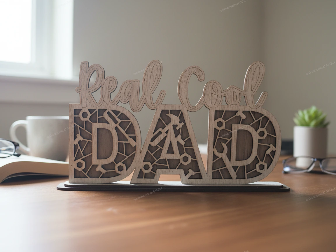 Real Cool Dad Tabletop Sign with Tool Motif | Ready to Use Files - Atomm