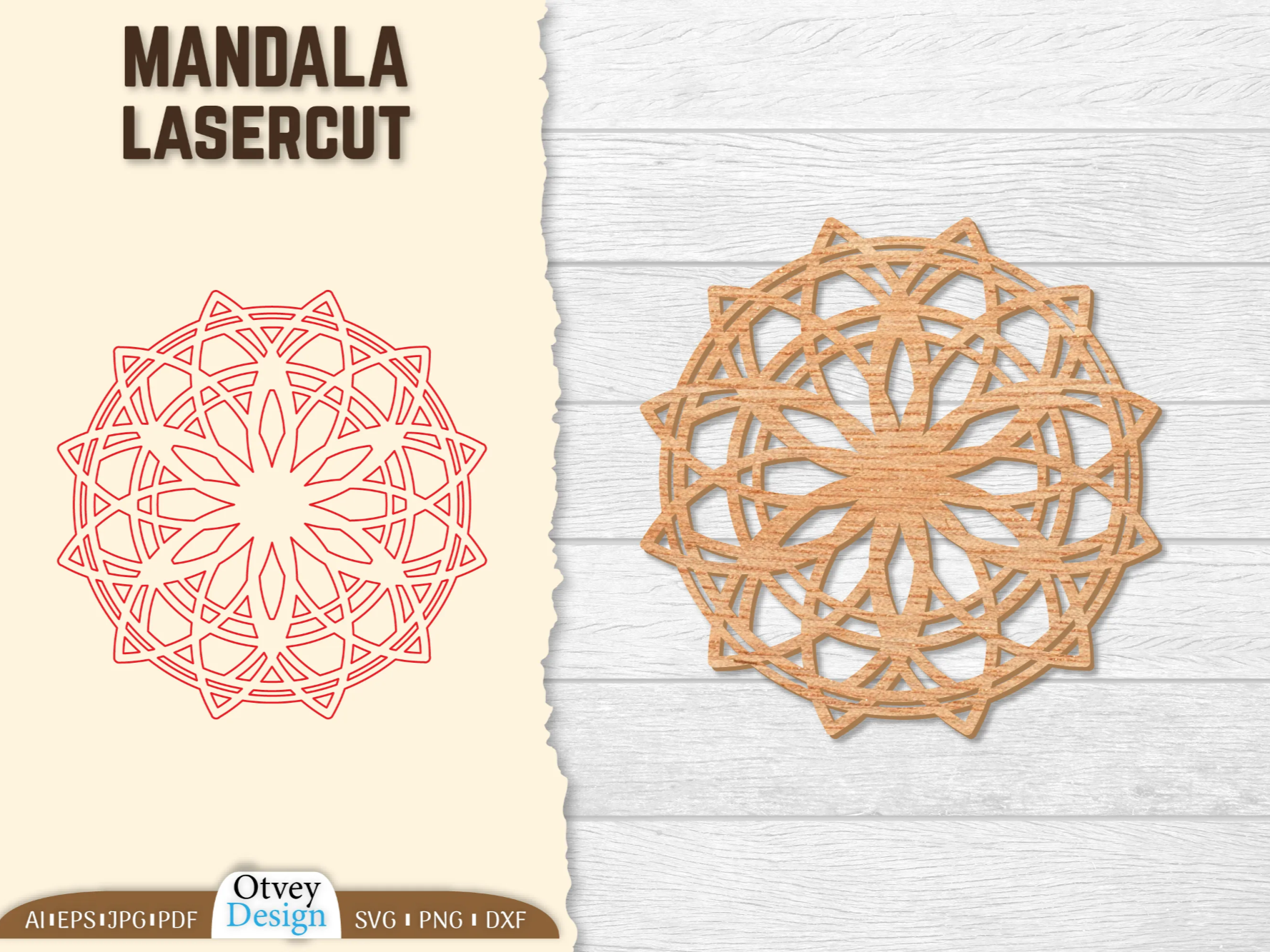 Laser cut and engrave | Mandala Round Lasercut | Ready to Use Files - Atomm